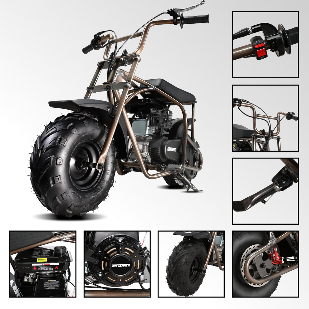Oryxearth BRM100P-1 105CC Off-Road Gas Mini Bike for Adults & Teens, R
