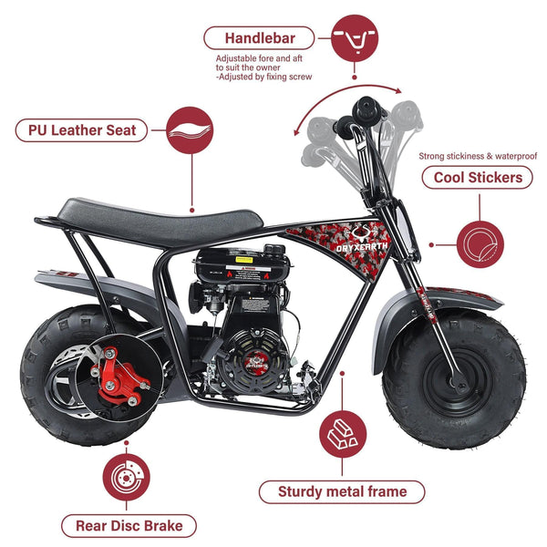 【WMT】Oryxearth 105CC 4-Stroke Off-Road Mini Bike for Kids